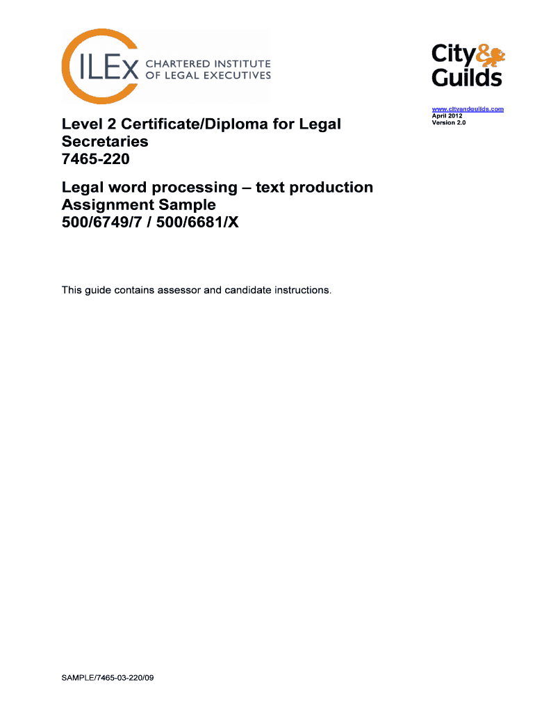 Fillable Online Legal word processing – text production Assignment ...