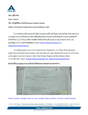 Fillable Online Please enclose sample form on your sample before ...