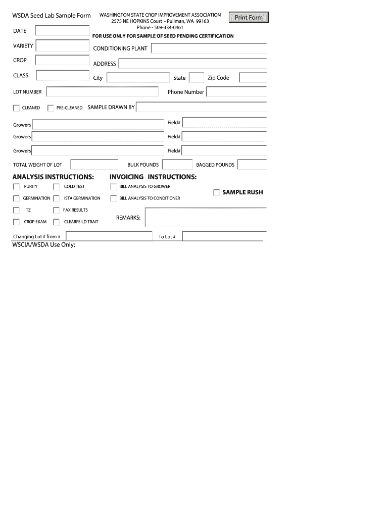 Fillable Online Sample Bag Label - Washington Crop Fax Email Print ...
