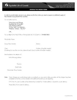 Fillable Online BOOKLET RE-ORDER FORM In order to provide better ...