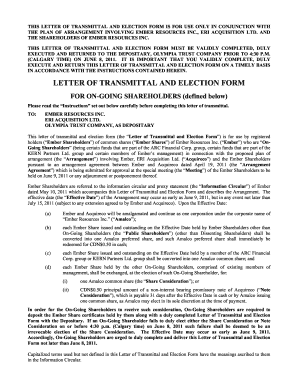 Fillable Online LETTER OF TRANSMITTAL AND ELECTION FORM Fax Email Print ...