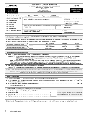 Fillable Online Form CHAR500 2 0 0 9 - Zuckerman, Mark Fax Email Print ...