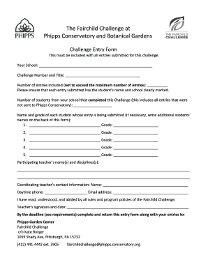 Fillable Online Challenge Entry Form Fax Email Print - pdfFiller