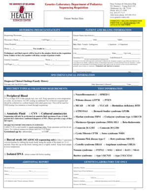 Fillable Online Sequencing Requisition Form - OU Medicine Fax Email Print - pdfFiller