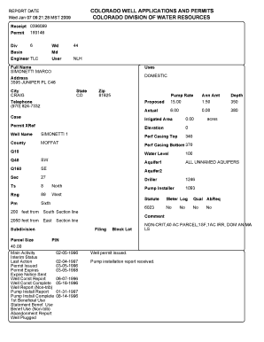 Fillable Online COLORADO WELL APPLICATIONS AND PERMITS Fax Email Print ...