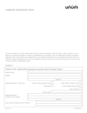 Fillable Online Customer Verification Form Fax Email Print - pdfFiller