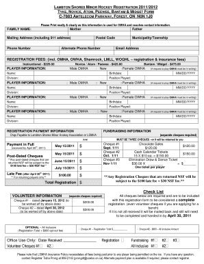 Fillable Online Lambton Shores Minor Hockey Registration ... - RAMP ...