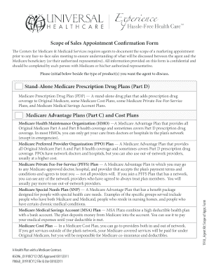 Fillable Online Scope of Sales Appointment Confirmation Form ...