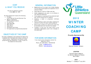 Fillable Online 2013 Winter Camp Registration Form Fax Email Print ...