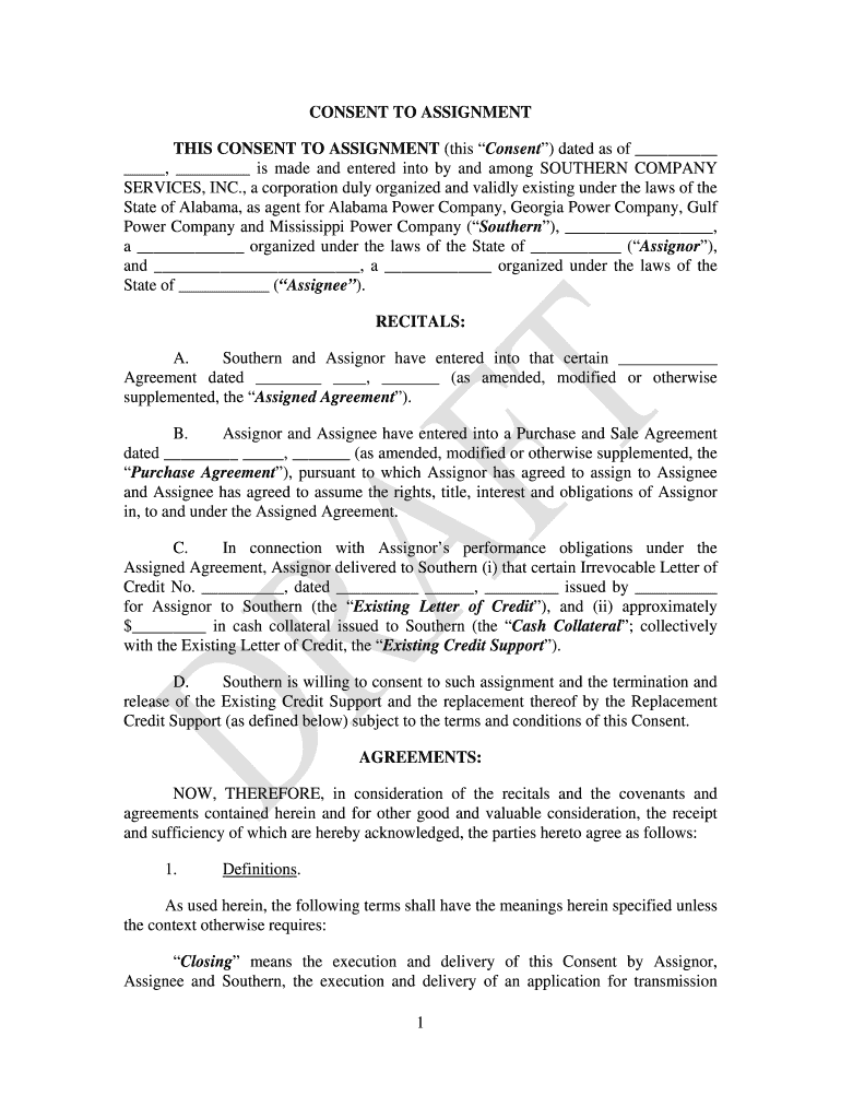 Fillable Online Consent to Assignment Fax Email Print - pdfFiller