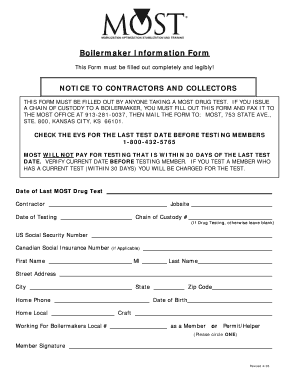 Fillable Online Member Information Form - MOST Fax Email Print - pdfFiller