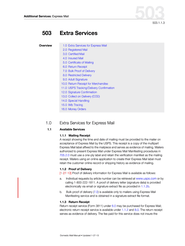 Fillable Online Domestic Mail Manual Fax Email Print - pdfFiller