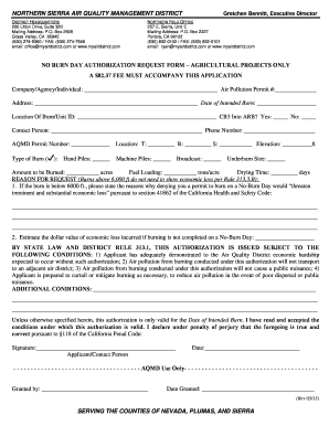 Fillable Online No Burn Day Authorization form - Northern Sierra Air ...
