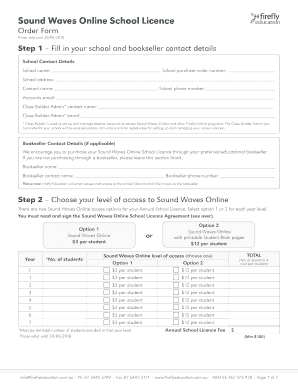 Fillable Online Sound Waves Online School Licence Fax Email Print - pdfFiller