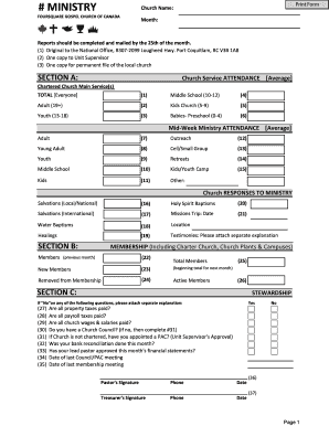 Fillable Online New Ministry Report - Revised July 2011 - foursquareca ...