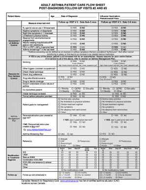 Fillable Online ADULT ASTHMA PATIENT CARE FLOW SHEET Fax Email Print ...