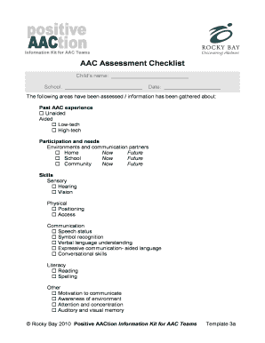 Fillable Online rockybay org Information Kit for AAC Teams AAC ...