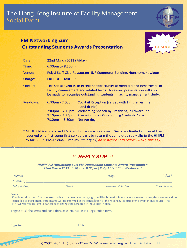 Fillable Online hkifm org The Hong Kong Institute of Facility ...