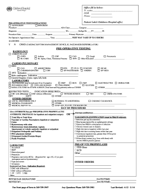 Fillable Online Pre-op testing 7-12 thru 12-12 2 PDF Fax Email Print ...