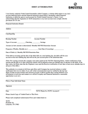 Fillable Online Download the debit authorization form Fax Email Print ...