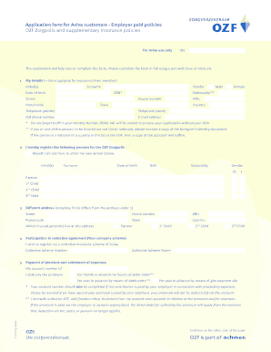 Fillable Online ozf Application form for Aviva customers - Employer ...