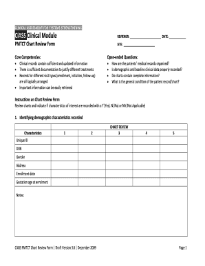 Fillable Online Instructions on Chart Review Form - classtoolkitorg Fax ...