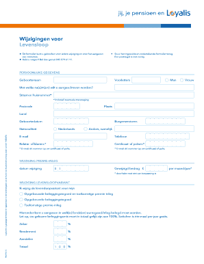 Fillable Online loyalis tuur het ingevulde en ondertekende formulier ...