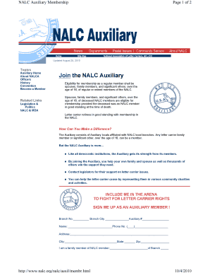 Fillable Online msalc Join the NALC Auxiliary - msalc Fax Email Print ...