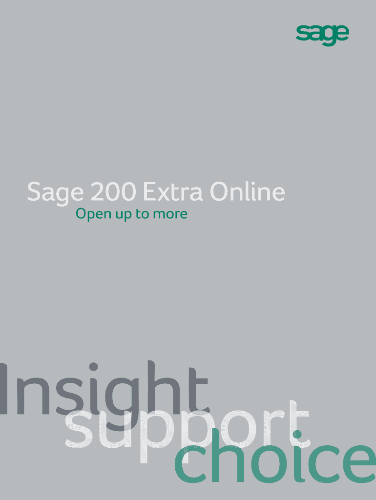 Fillable Online Sage 200 Extra Online Fax Email Print - pdfFiller