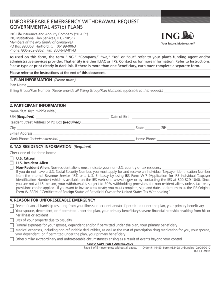 Fillable Online insider cr-sdc RESET FORM UNFORESEEABLE EMERGENCY ...
