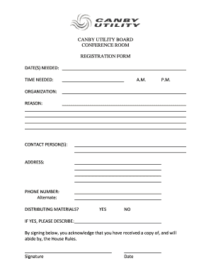 Fillable Online canbyutility CANBY UTILITY BOARD CONFERENCE ROOM ...