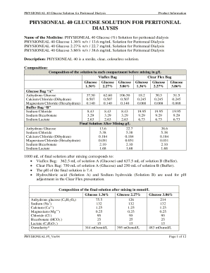 Fillable Online PHYSIONEAL 40 Glucose Solution for Peritoneal Dialysis ...
