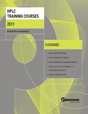 Fillable Online HPLC Training Courses 2011 - bPhenomenexb Fax Email ...