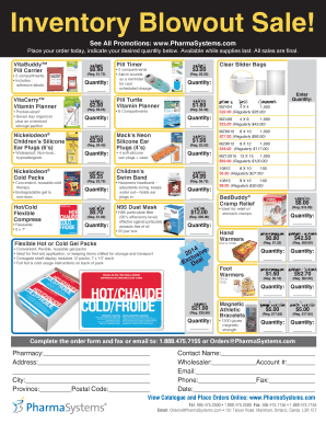 Fillable Online Inventory Blowout Sale Fax Email Print - pdfFiller