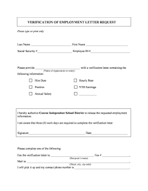Fillable Online Verification of employment letter request - Payroll Fax ...