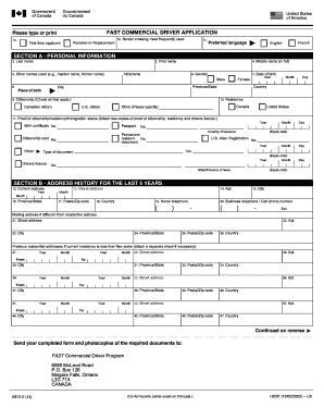 Fillable Online ttr Border crossing most frequently used Fax Email ...