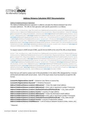 Fillable Online Address Distance Calculator REST Documentation ...