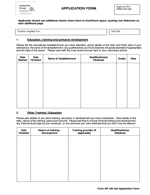 Fillable Online khhospice org Applicants should use additional sheets ...