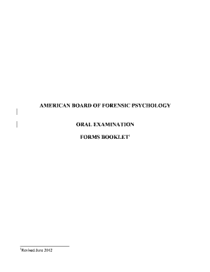 Fillable Online Oral Exam Forms Booklet v6-12 Fax Email Print - pdfFiller
