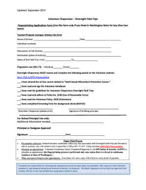 Fillable Online Volunteer Chaperones Overnight Field Trips Fax Email ...