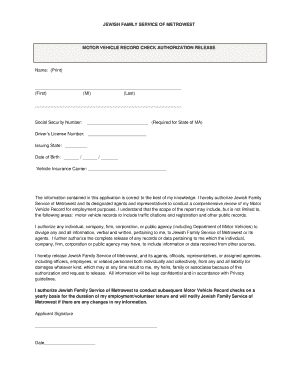 Fillable Online jfsmw Motor Vehicle Record Release Form Fax Email Print ...