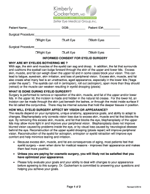 Fillable Online INFORMED CONSENT FOR EYELID SURGERY WHY ARE MY EYELIDS ...