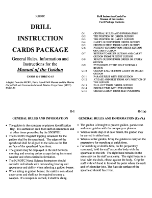 Fillable Online Drill Instruction Cards For Fax Email Print - pdfFiller