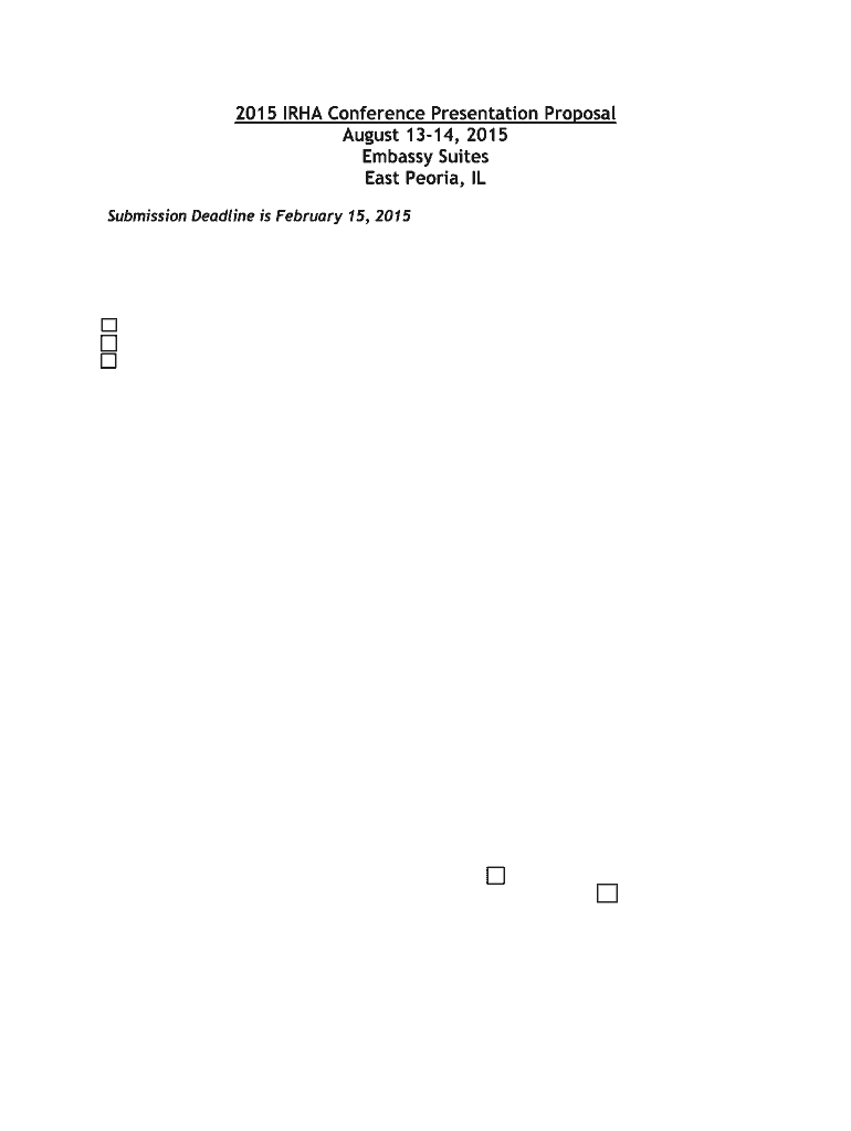 Fillable Online ilruralhealth 2015 IRHA Conference Presentation ...