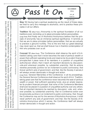 Fillable Online Issue 12 albuquerqueaaorg Step 12 Tradition 12 Short ...