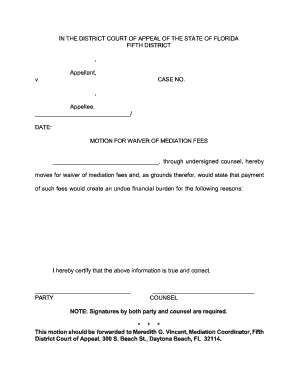 Fillable Online NOTE Signatures by both party and counsel are required ...