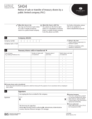 Fillable Online Section 728 of the SH04 Companies Act 2006 - Fax Email ...