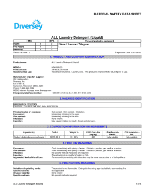 Fillable Online ALL Laundry Detergent (Liquid) Fax Email Print - pdfFiller