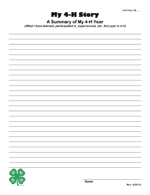 Fillable Online burnett uwex My 4-H Story Fax Email Print - pdfFiller