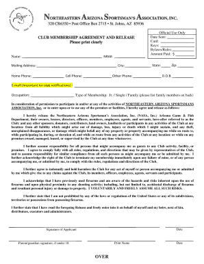 Fillable Online NASA Membership Application - Northeastern Arizona ...